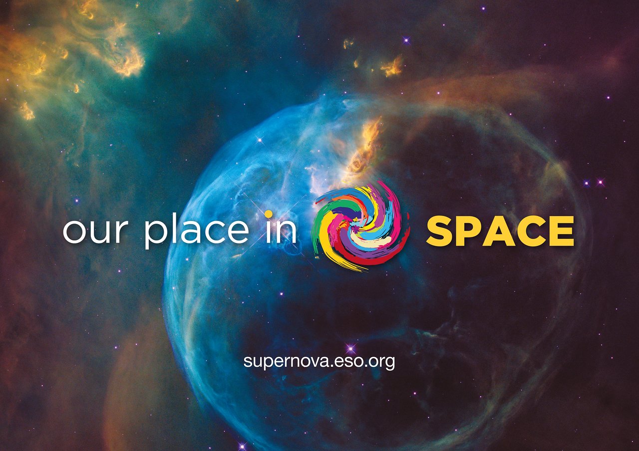 Key visual for the exhibition "Our Place in Space" | ESO Supernova